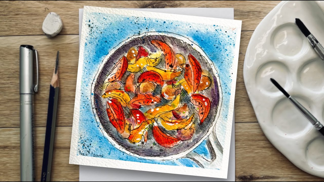 Watercolor food illustration #foodillustration # ...