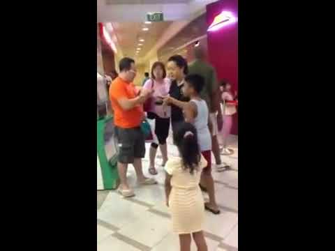 Singaporean beat up Ang Mo@ Compass point shopping mall 1 - YouTube