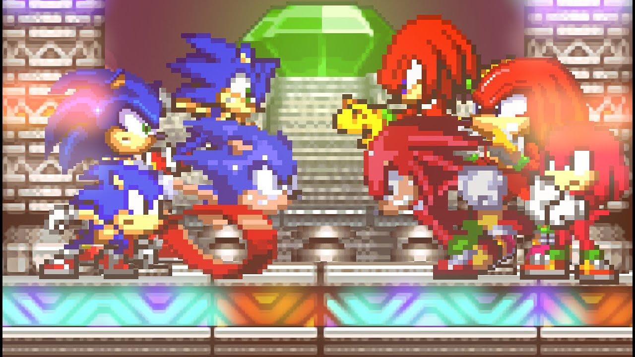 MUGEN (Turns) Team Classic Sonic vs Team Classic Knuckles - YouTube