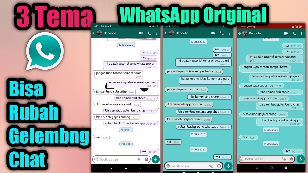 3 Tema WhatsApp Original Bisa Rubah Gelembung Chat warna toska telur ...