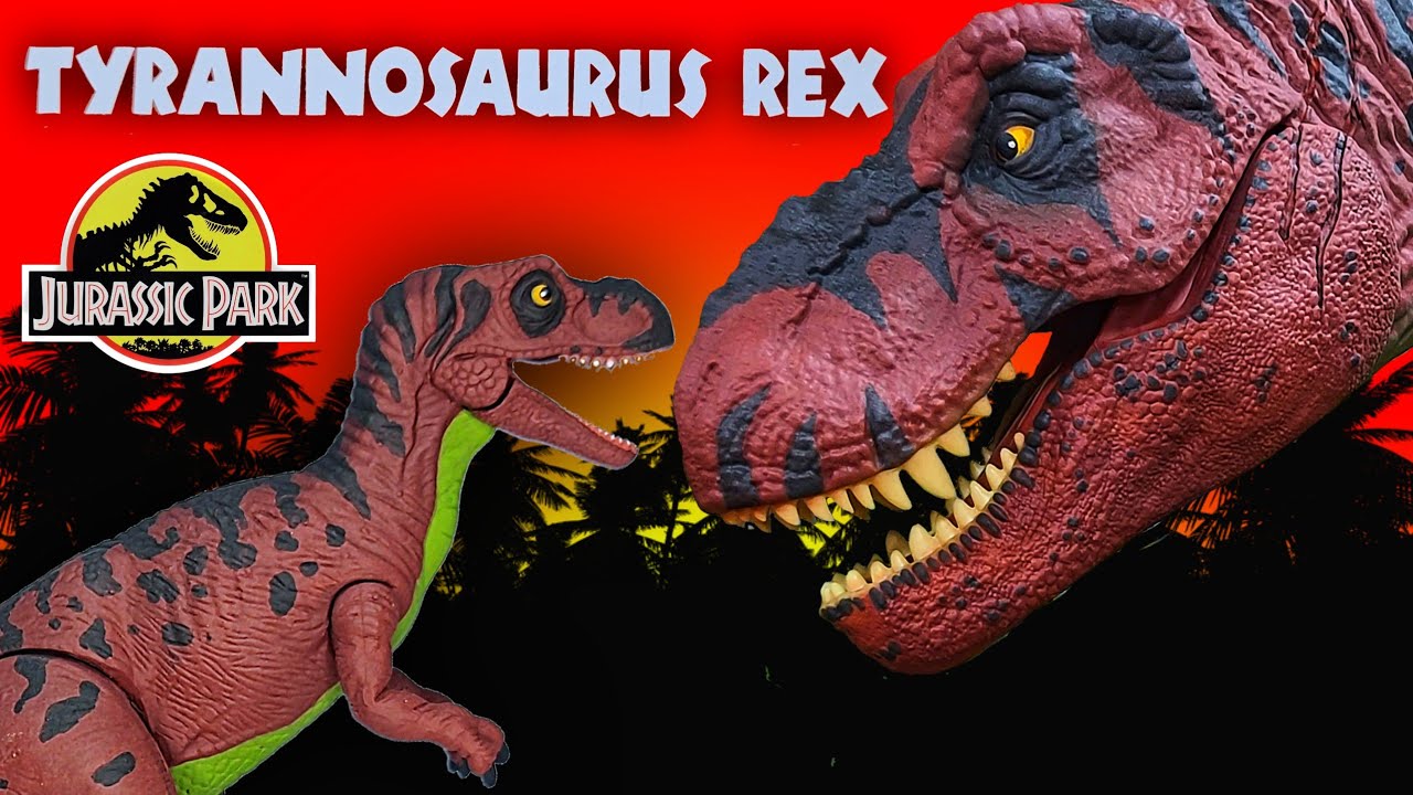 Retro Repaint: Jurassic Park Red Rex - Juvenile and Adult - YouTube