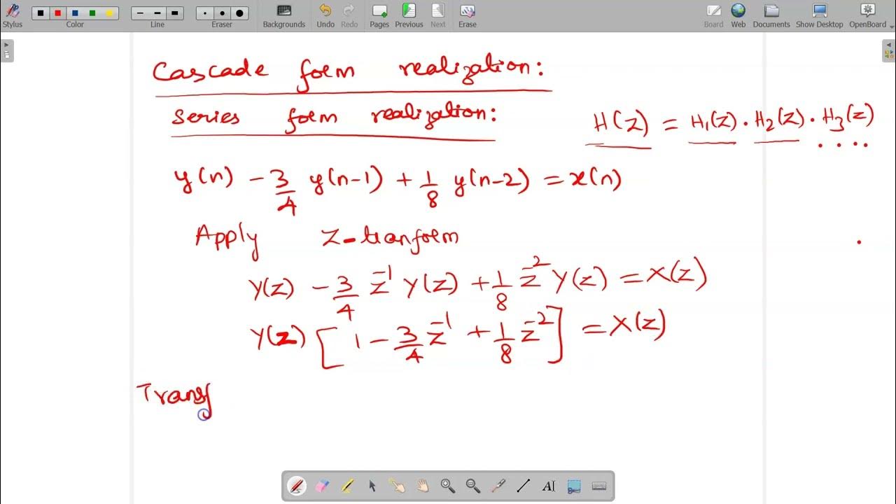 Draw the cascade and parallel form realization for given difference equation | Block diagram ...