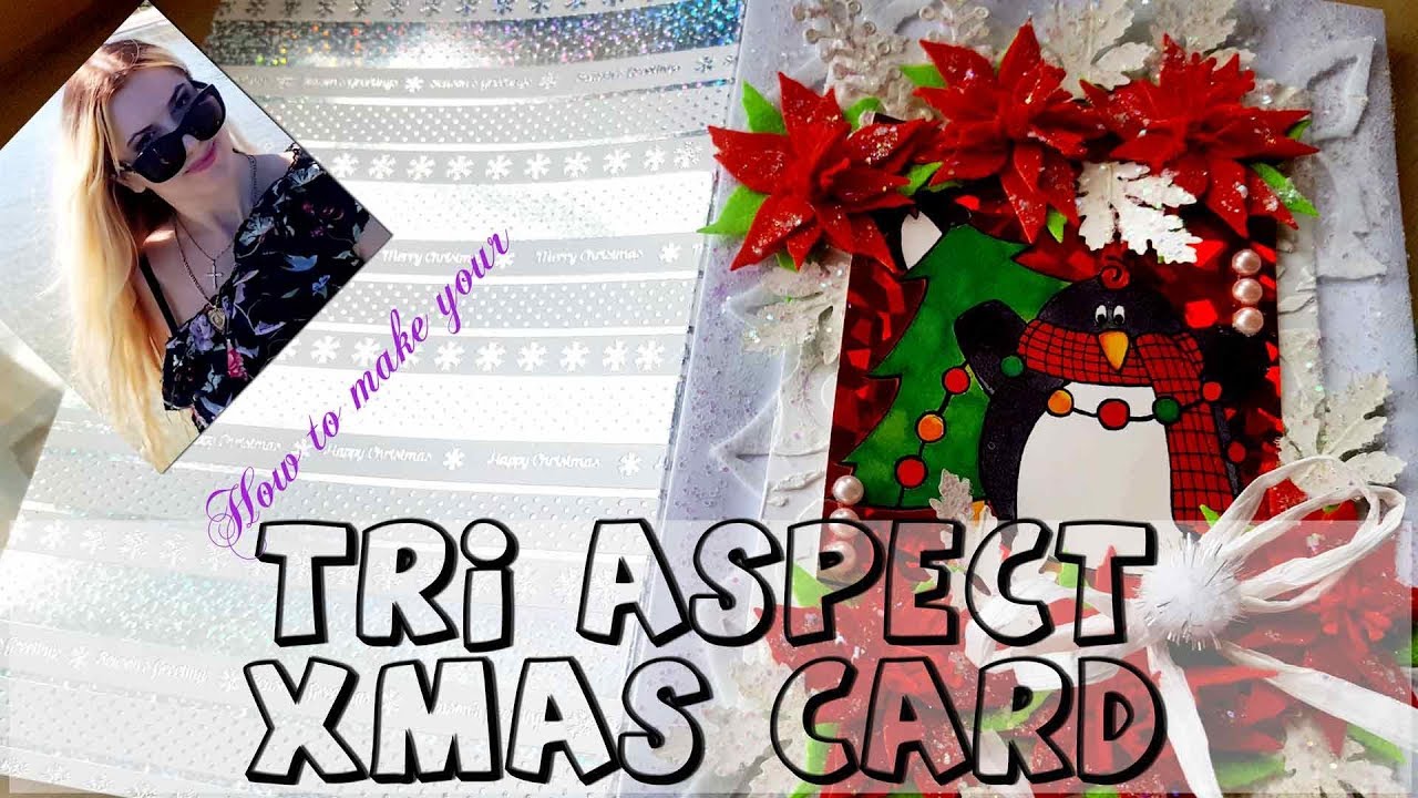 TRI FOLD XMAS CARD - learn here how to make it - YouTube