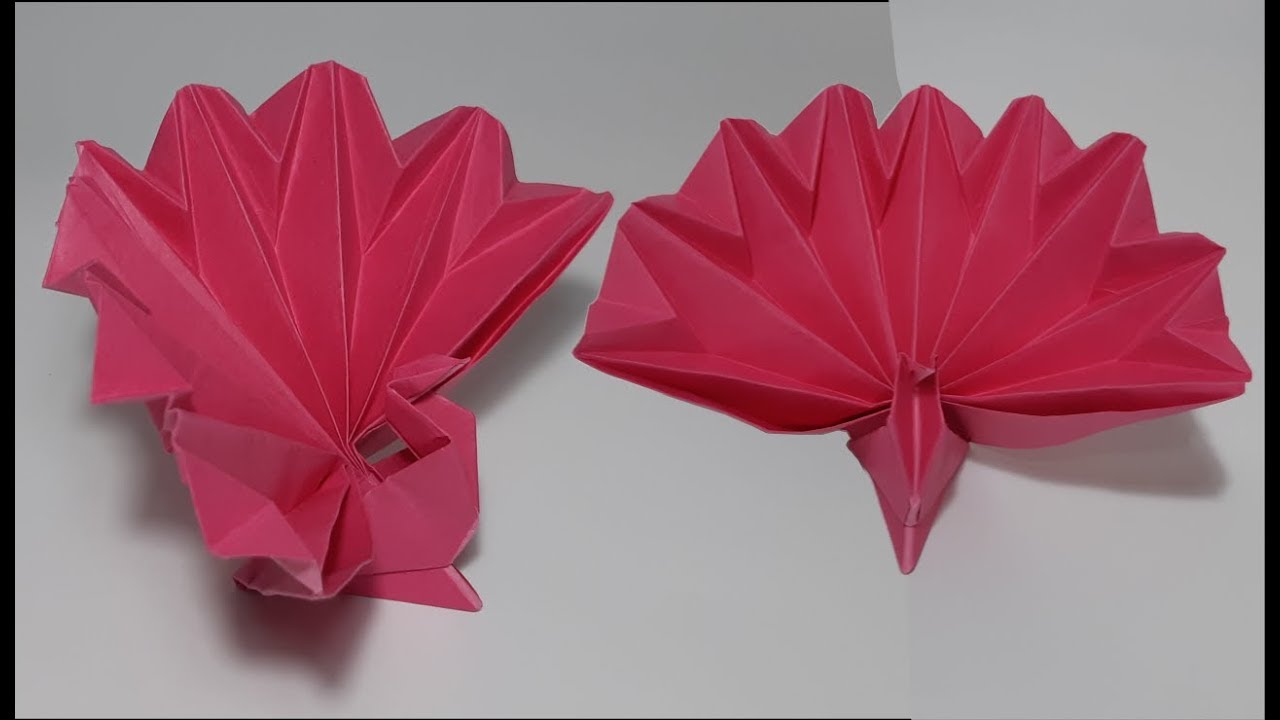 Origami Paper Art - How to Make a Peacock 💜DIY💜 Pavão de Origami (All ...