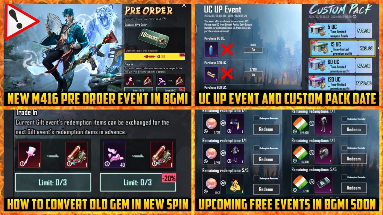 🔴 New Pre Order event in BGMI | Uc Event and Custom Pack Confirm ...