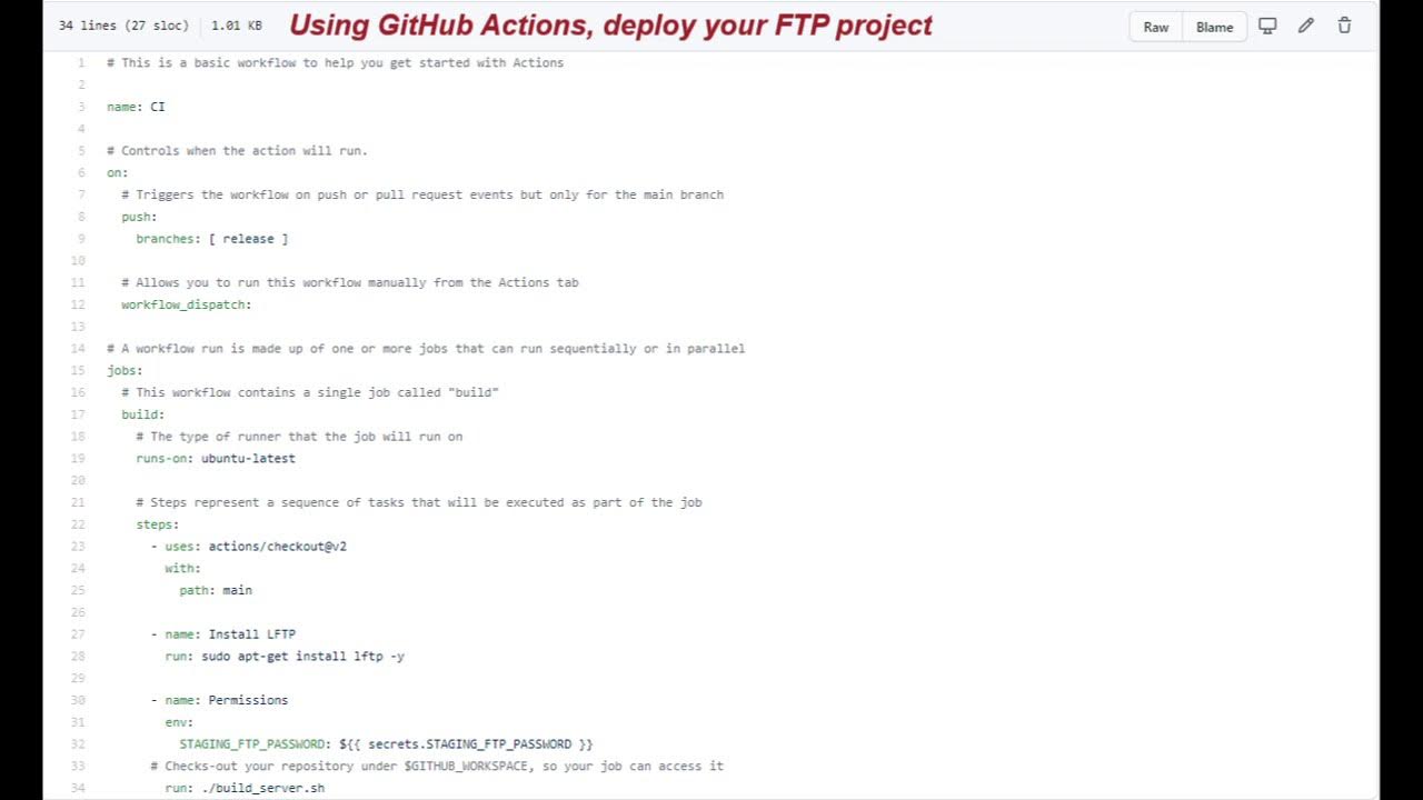Deploy Using Github Actions To An Ftp Server By Lftp Youtube