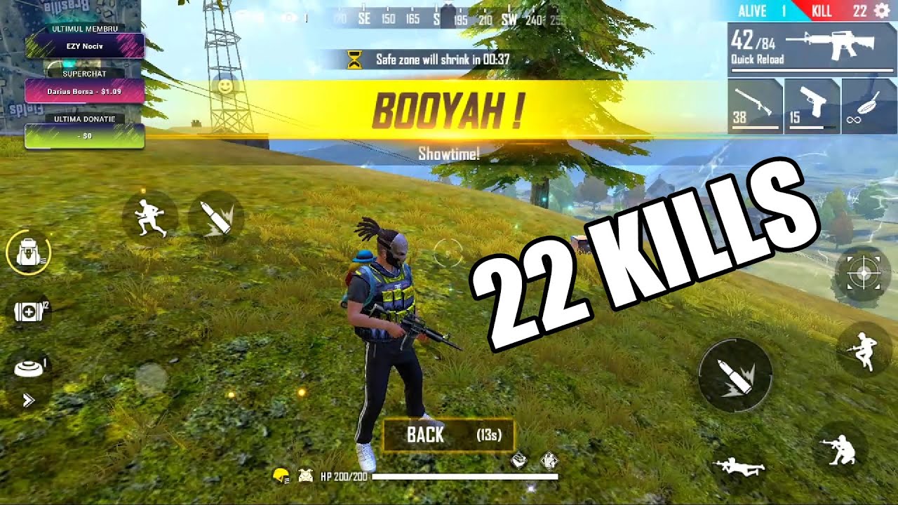 BOOYAH IN FREE FIRE CU 22 KILLS + OPENING SI RANK UP - YouTube