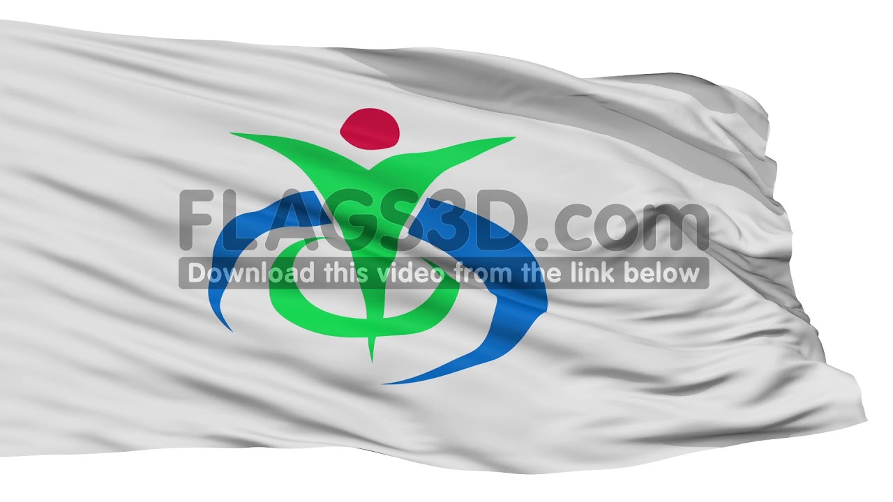 Isolated Honjo city flag, prefecture Saitama, Japan - YouTube
