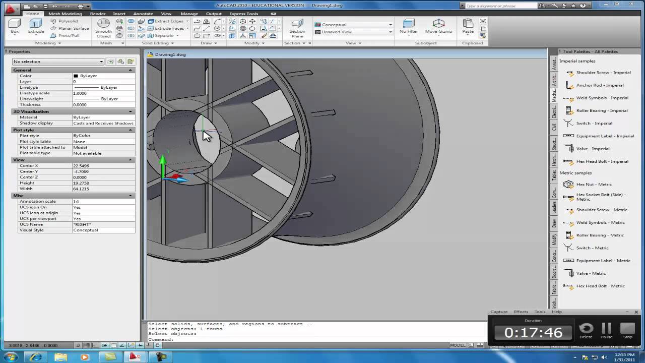 AutoCAD Tutorial (Sweep Comand) - YouTube
