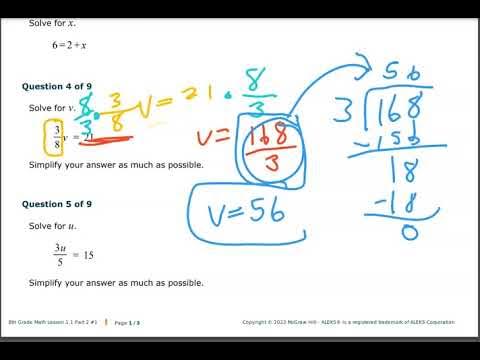 8th Grade Math Lesson 1 1 Part 2 - YouTube
