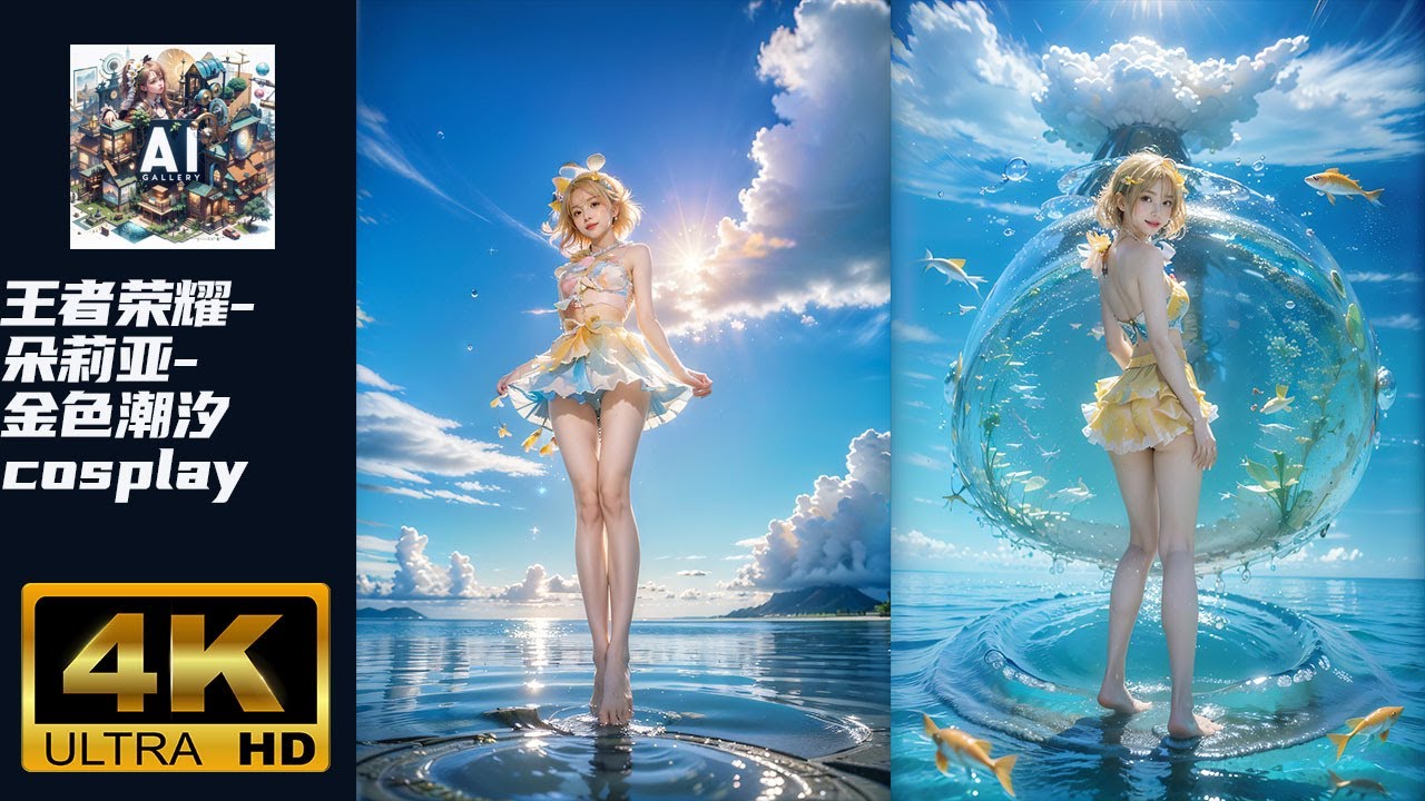 ♥️AI Gallery♥️,王者荣耀朵莉亚金色潮汐cosplay,朵莉亚 cosplay - YouTube