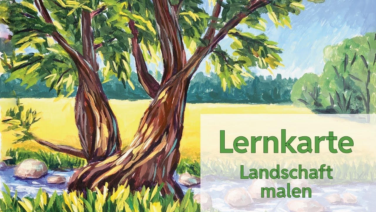 Landschaft malen für Anfänger mit Acryl - das Tutorial zur Lernkarte ...