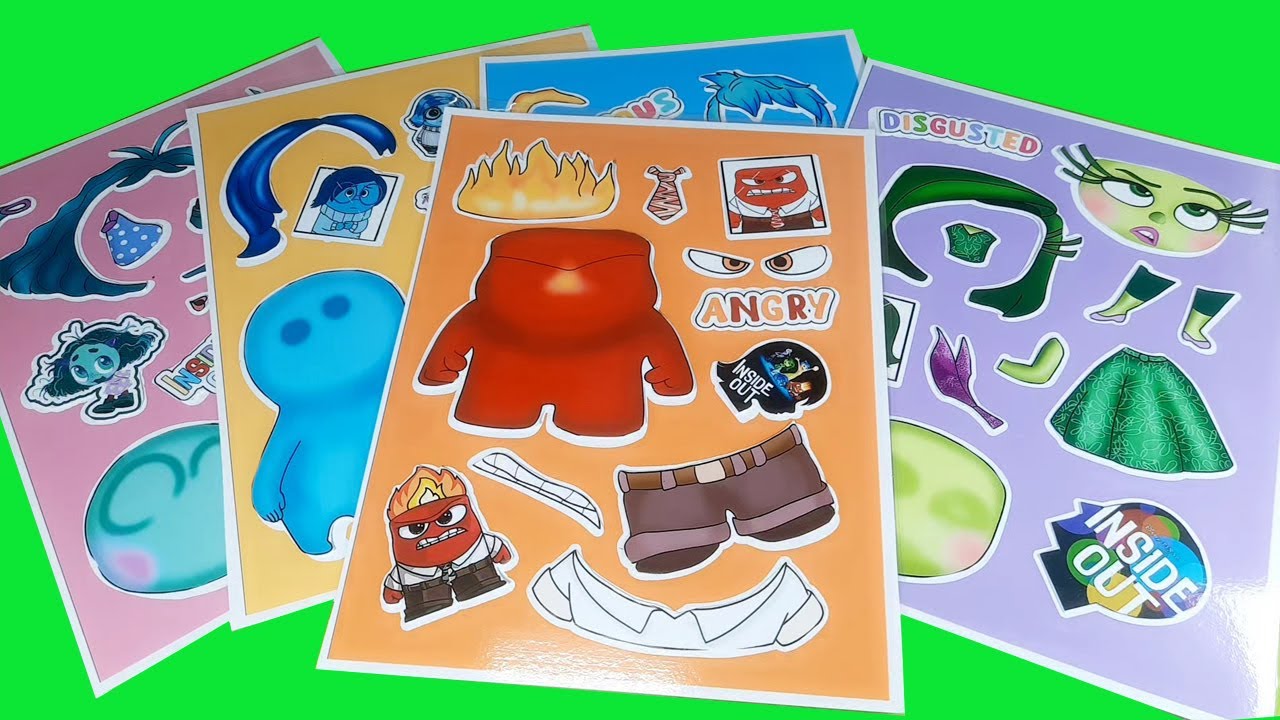 [🎉Paper DIY🎉] Inside Out 2 Movie DIY Sticker Book with Anger, Joy ...