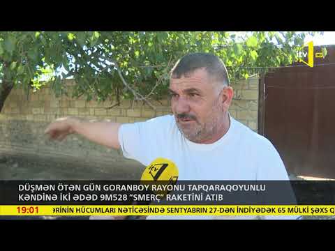 Düşmən ötən gün Goranboy rayonu Tapqaraqoyunlu kəndinə iki ədəd 9M528 \