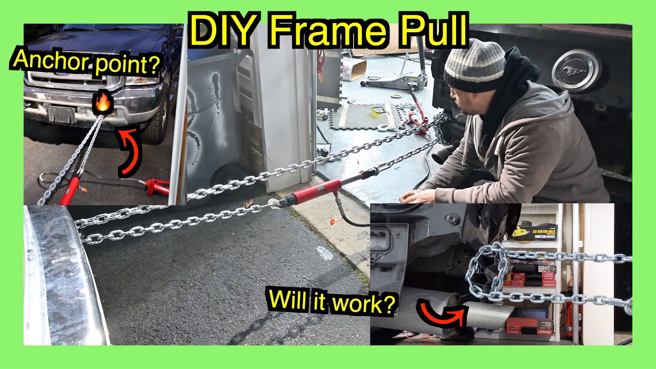 Rebuilding a Wrecked Car (Ford Mustang GT) DIY Car Frame Pull - YouTube