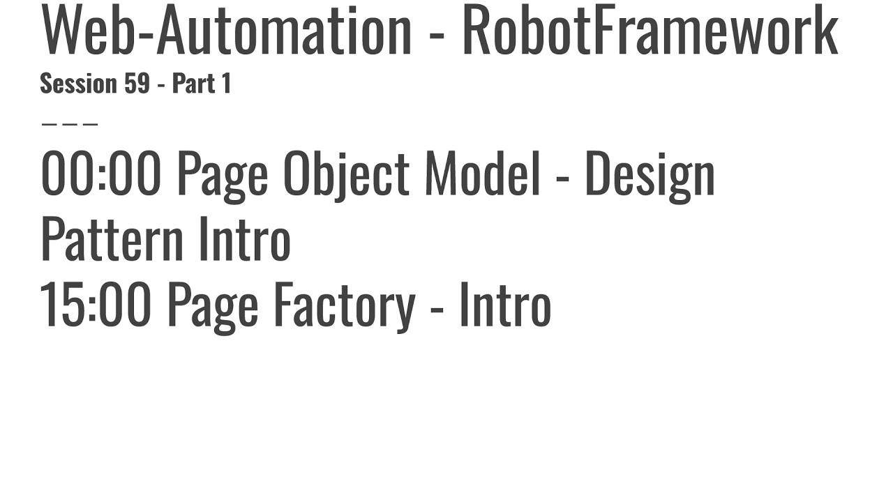 59.1 Page Object Model, Design Pattern, Page Factory - YouTube