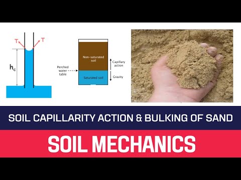 SOIL CAPILIARITY ACTION | BULKING OF SAND | MAXIMUM CAPILIARY HEIGHT IN ...
