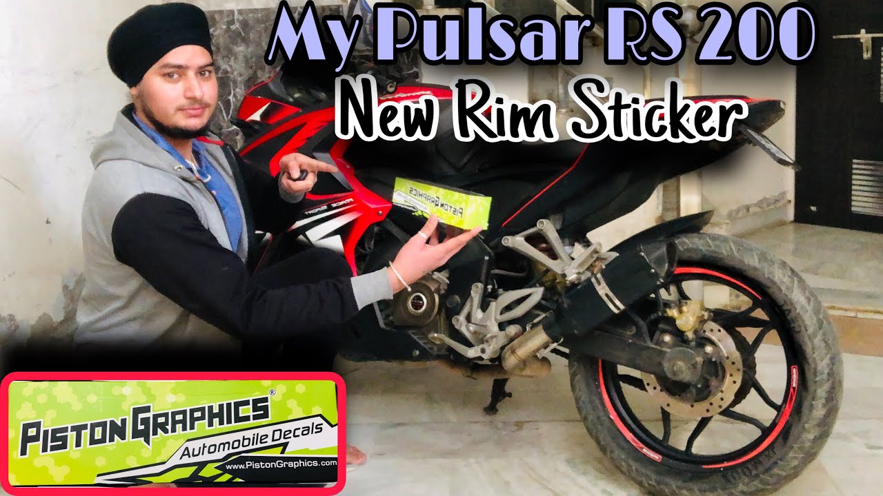 Piston Graphics Rim Sticker Kit for Pulsar RS 200 | Unboxing and ...