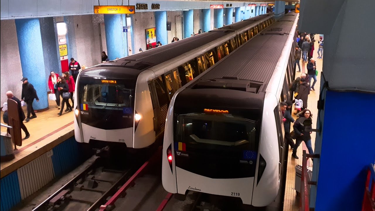 [4K HDR] Bucharest Metro- BOMBARDIER Trains "Prague" and "Lisbon" at ...