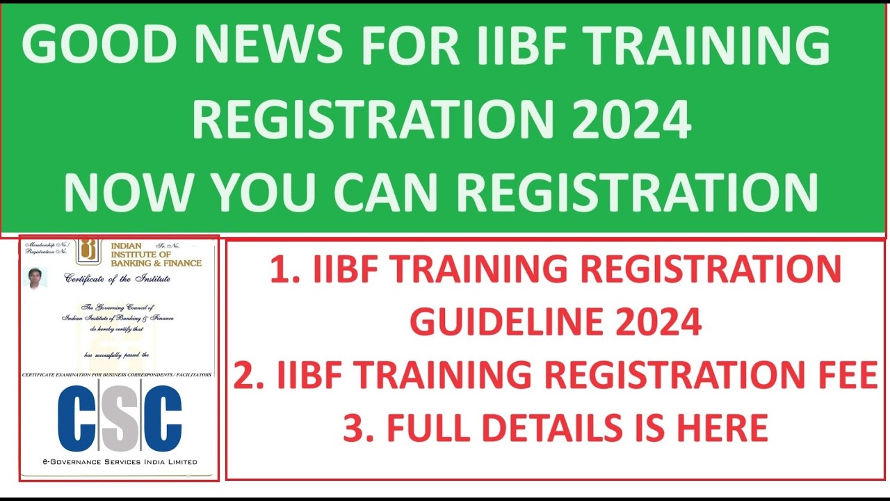IIBF TRAINING REGISTRATION NEW PROCESS 2024 | IIBF TRAINING ...