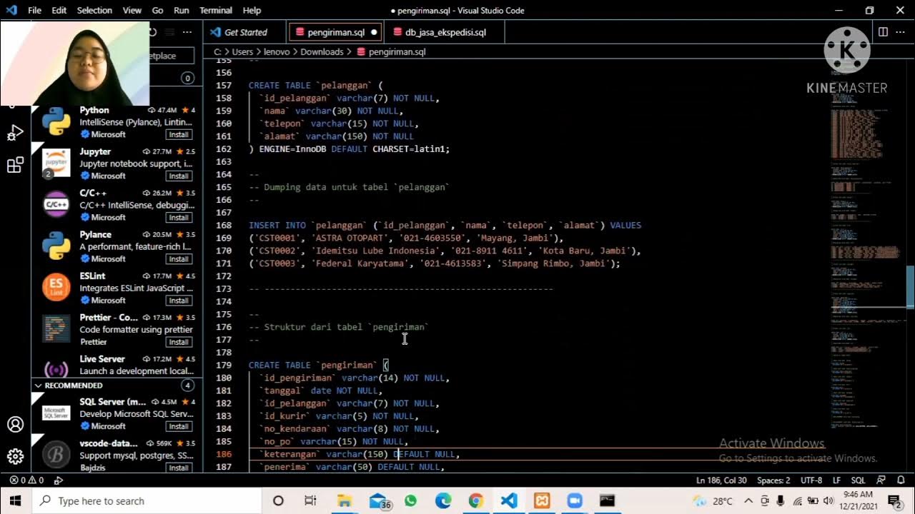 Tugas akhir basis data program database jasa ekspedisi - YouTube