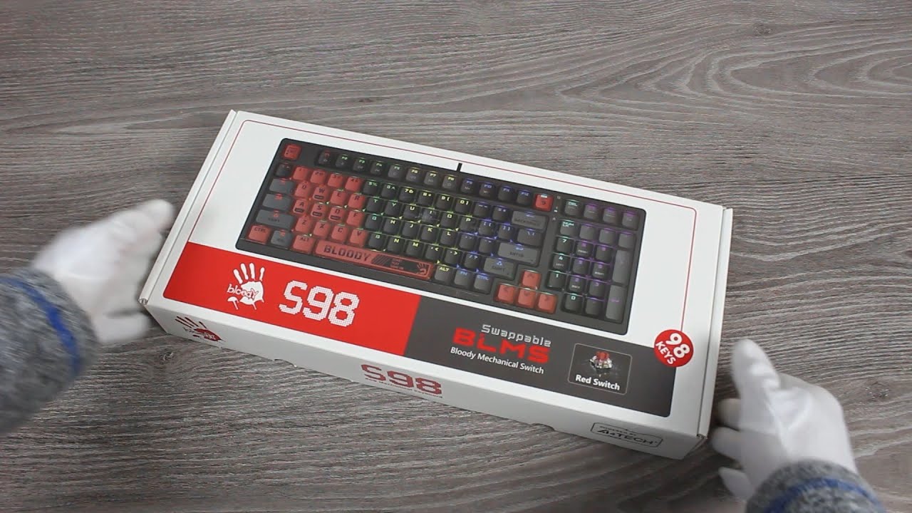 A4Tech Bloody S98 Sports Keyboard Unboxing - YouTube