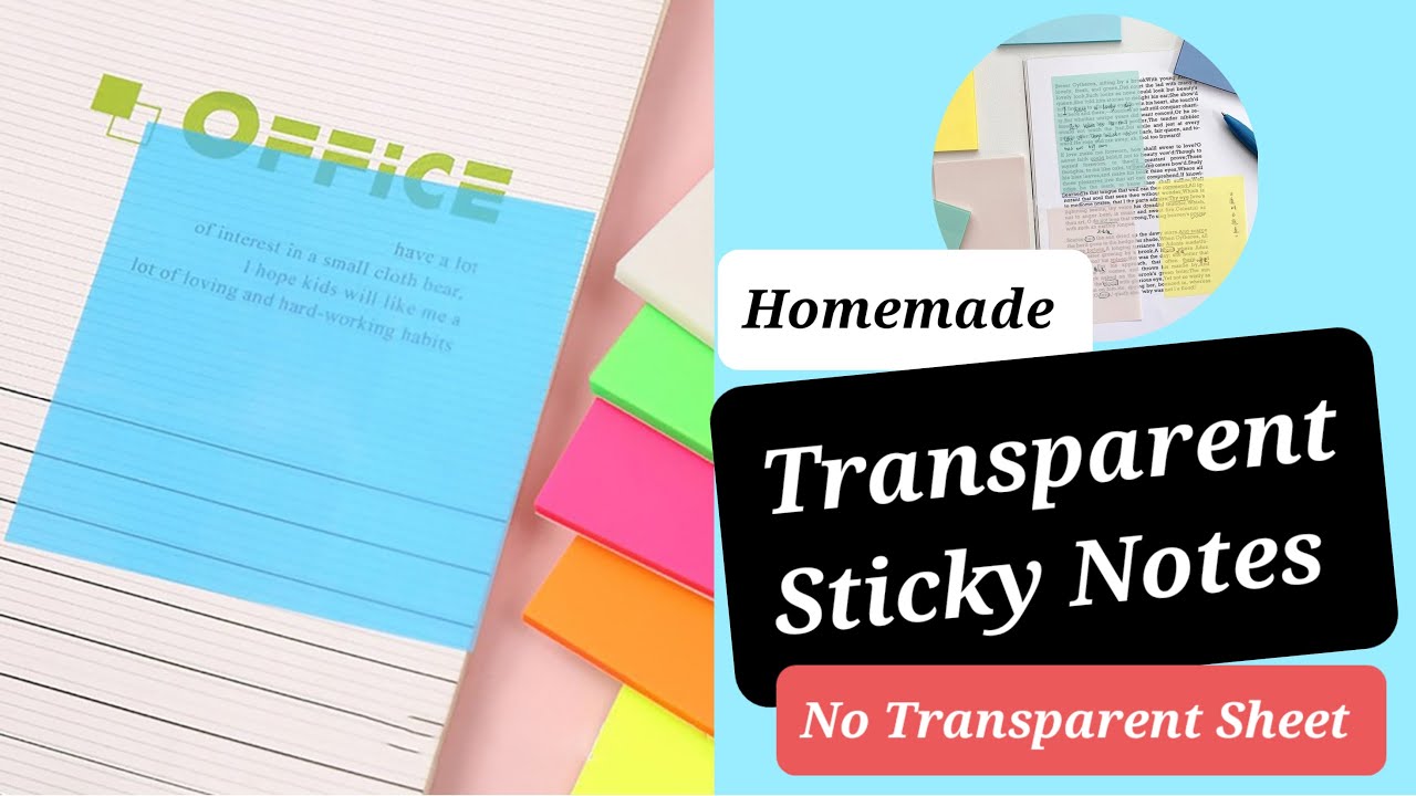 DIY Transparent Sticky Notes Without Transparent Sheet/ DIY Colourful ...
