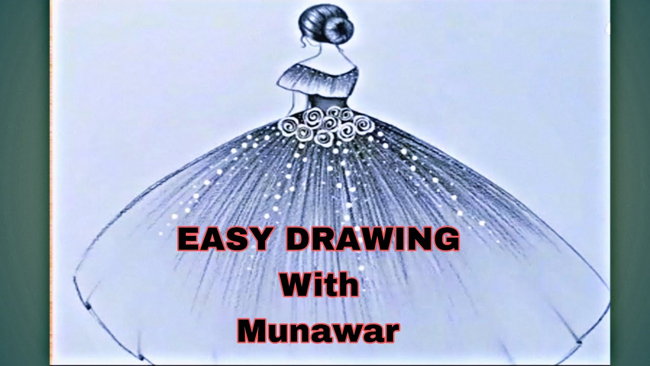 How to draw beautiful langha & Dressing || Easy Drawing step-by-step ...