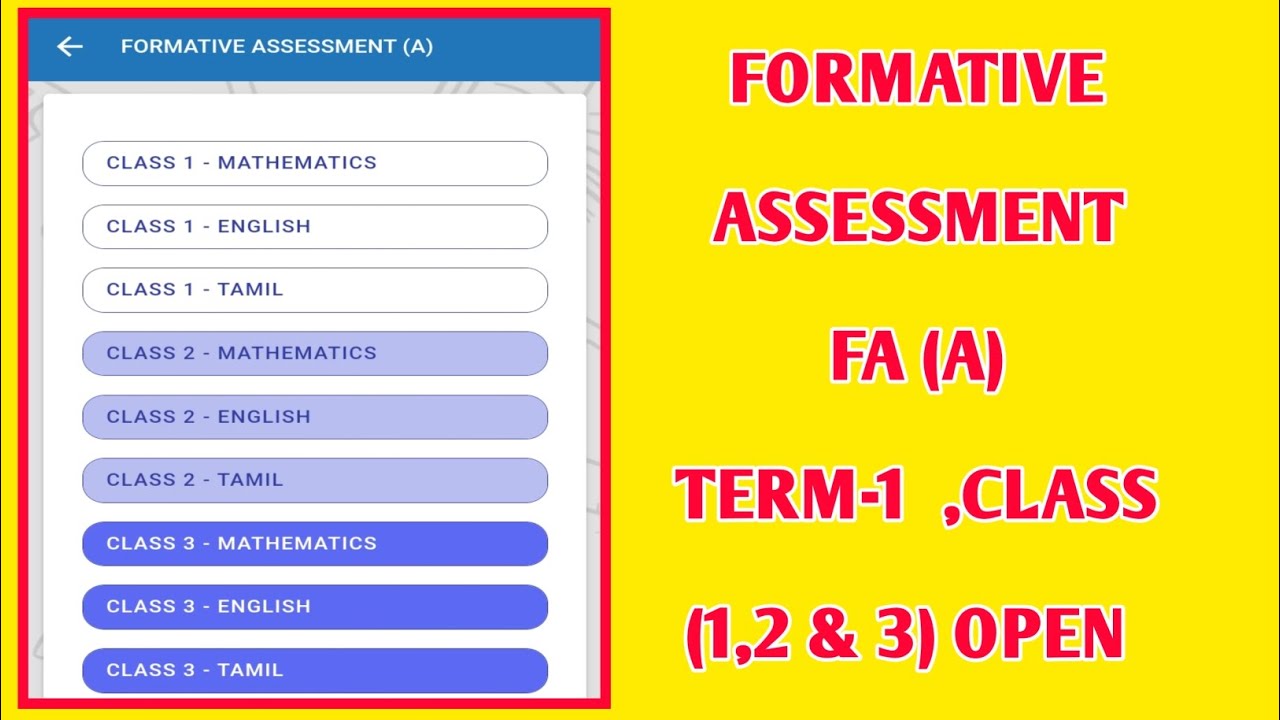 FA (A) ASSESSMENT TERM-1 CLASS (1,2 & 3). - YouTube