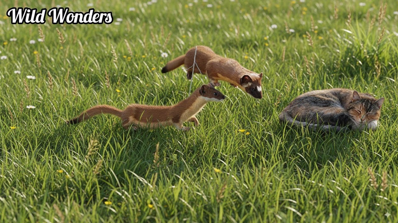 The Shocking Way Two Weasels Defeated a Cat - YouTube