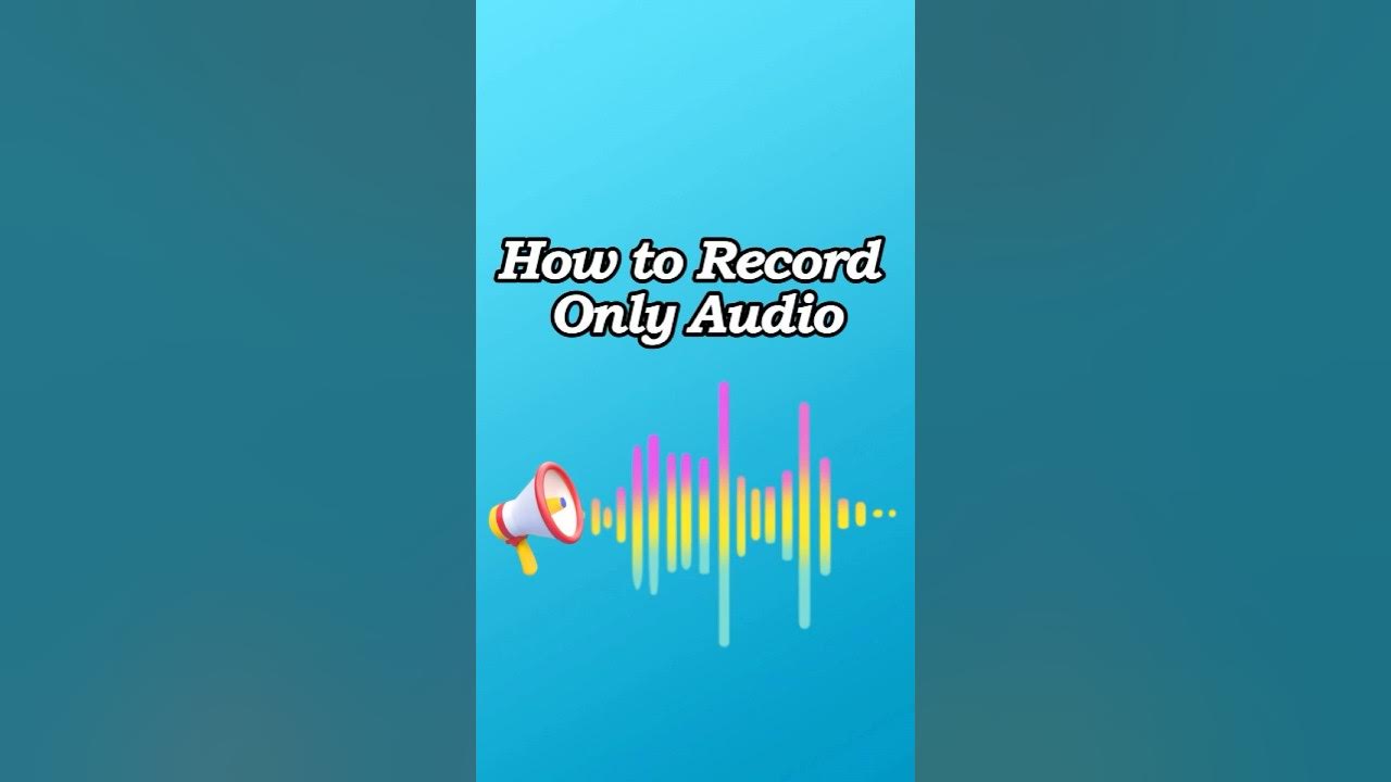 How to Record Only Audio #audiorecorder #windows - YouTube
