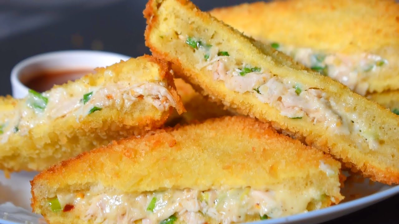 Crispy Fried Chicken Parcel Sandwiches ️ | Kurkure Chicken Pockets ...