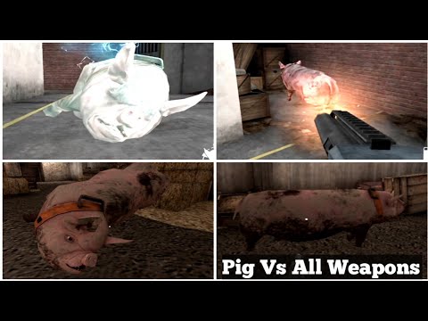 Mr Meat Pig Vs All Weapons And Mr Meat 2 Pig Vs All Weapons - YouTube