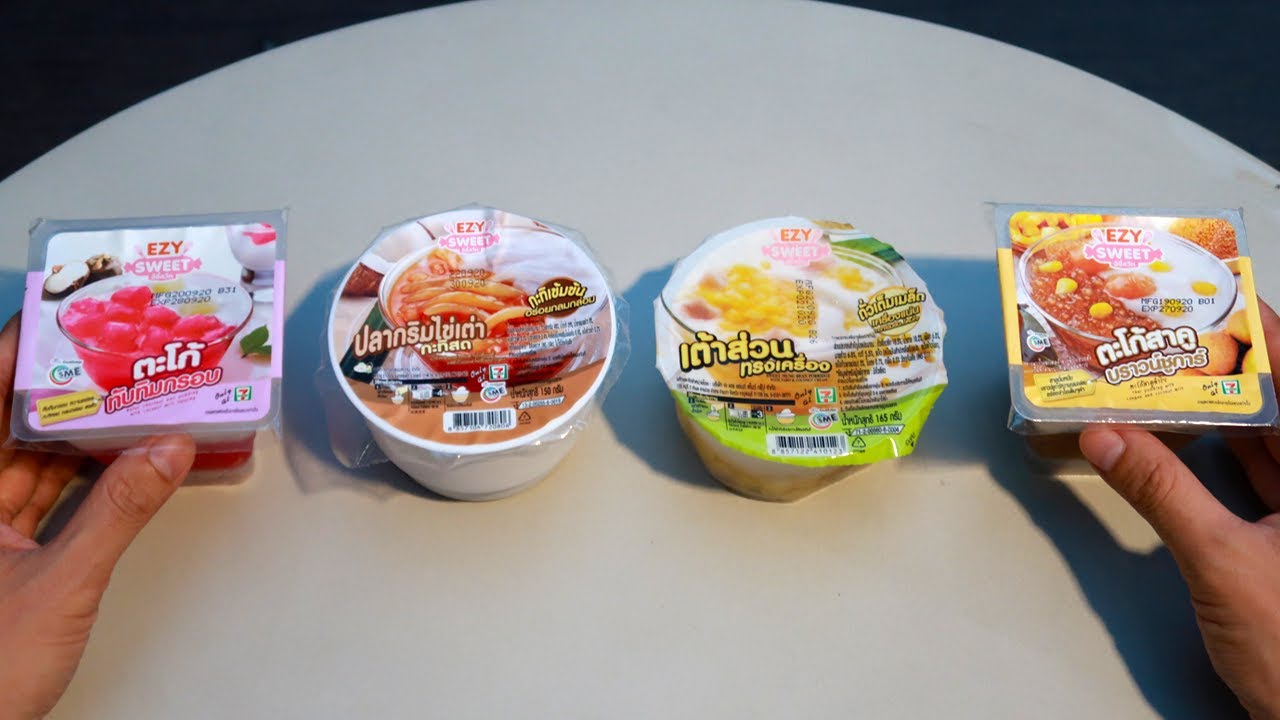 4 Dessert Puddings To Try At 7-Eleven Thailand - YouTube