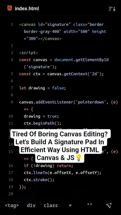 Tired Of Boring Canvas Editing? Let's Efficiently Build Signature Pad Using Html Canvas & JS💡# ...