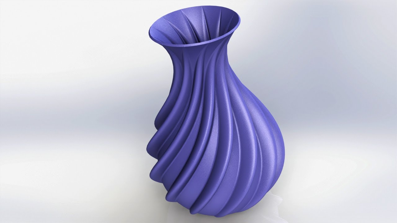 Solidworks: flower vase (7) - YouTube