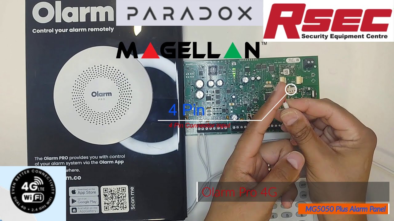 Olarm Pro 4G panel connection (MG5050 Plus) - YouTube