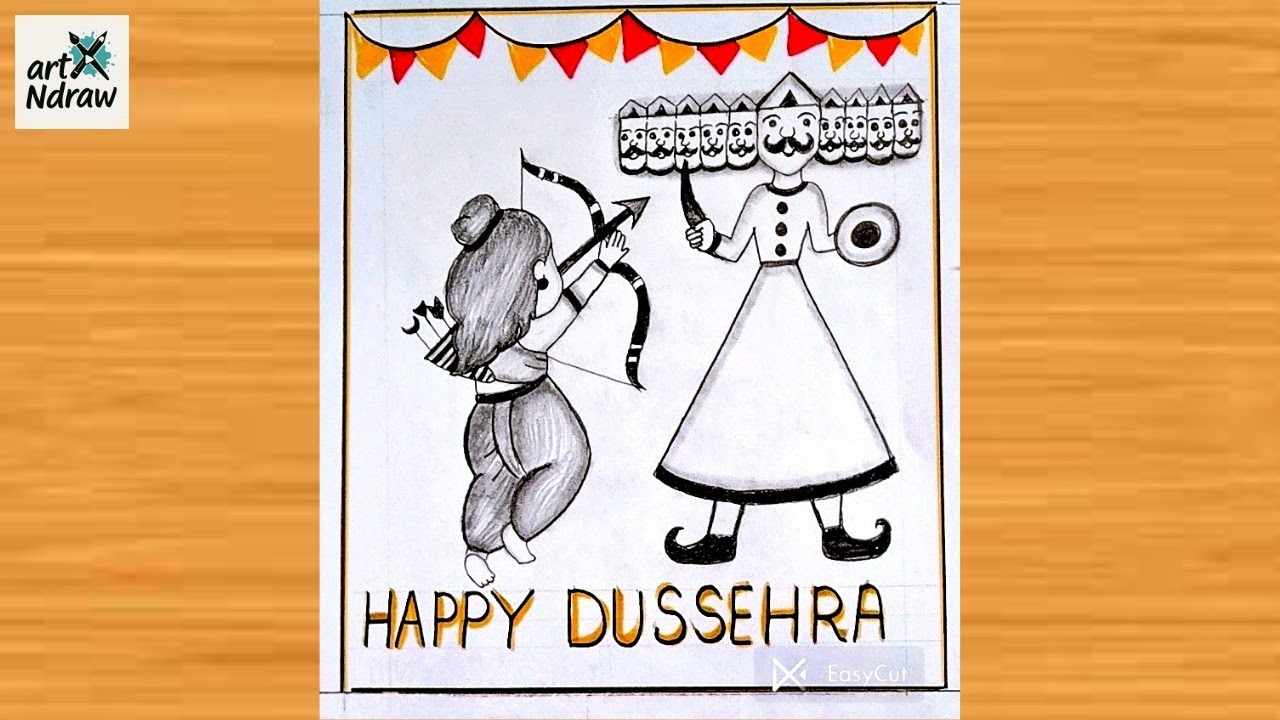 Easy & Beautiful Dussehra Drawing | Ravan Drawing for Beginners ...