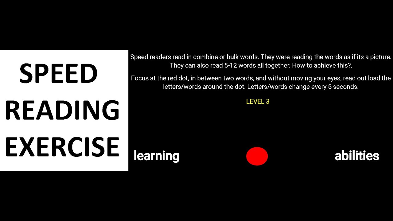 SPEED READING EXERCISE | (level1, 2, 3) | How to improve your eyesight ...