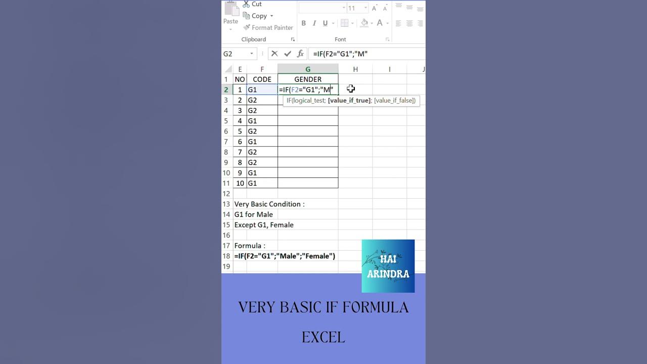 Excel Exceltutorial Excelfunction Excelformula Very Basic If Formula In Excel Youtube