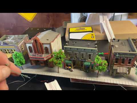 Nscale sidewalks and woodland scenics lights for my layout update ...