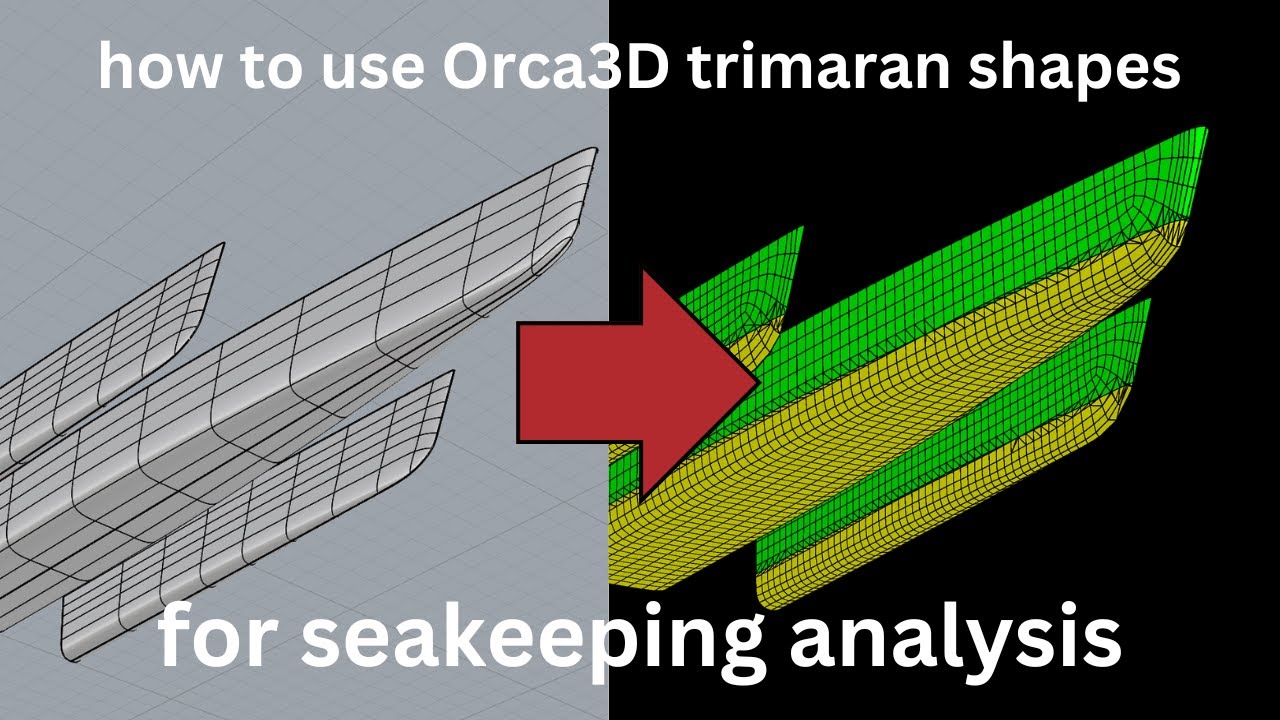 How use Orca3D trimaran shapes in a seakeeping analysis - YouTube