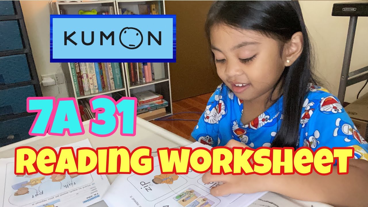 Day4: 7A 31 Actual Kumon Worksheet l Reading for beginners - YouTube