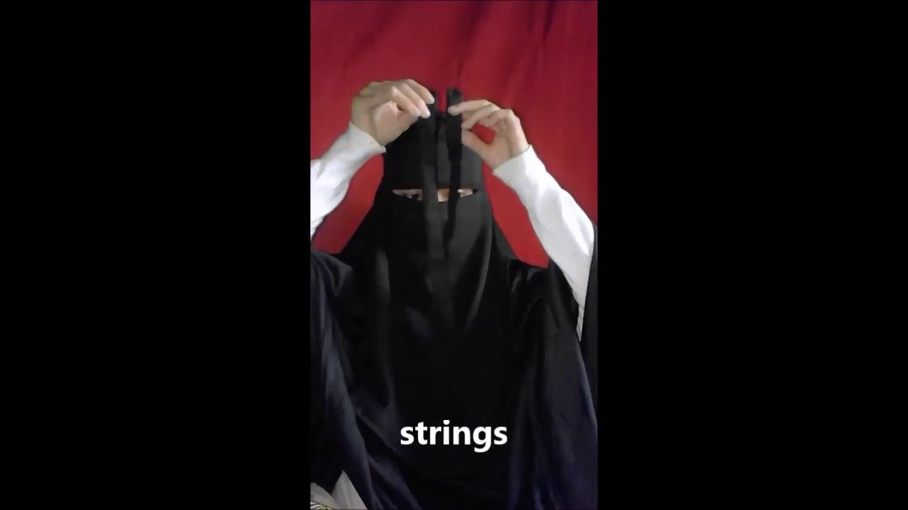 sewing a niqab with head and eye veil - YouTube