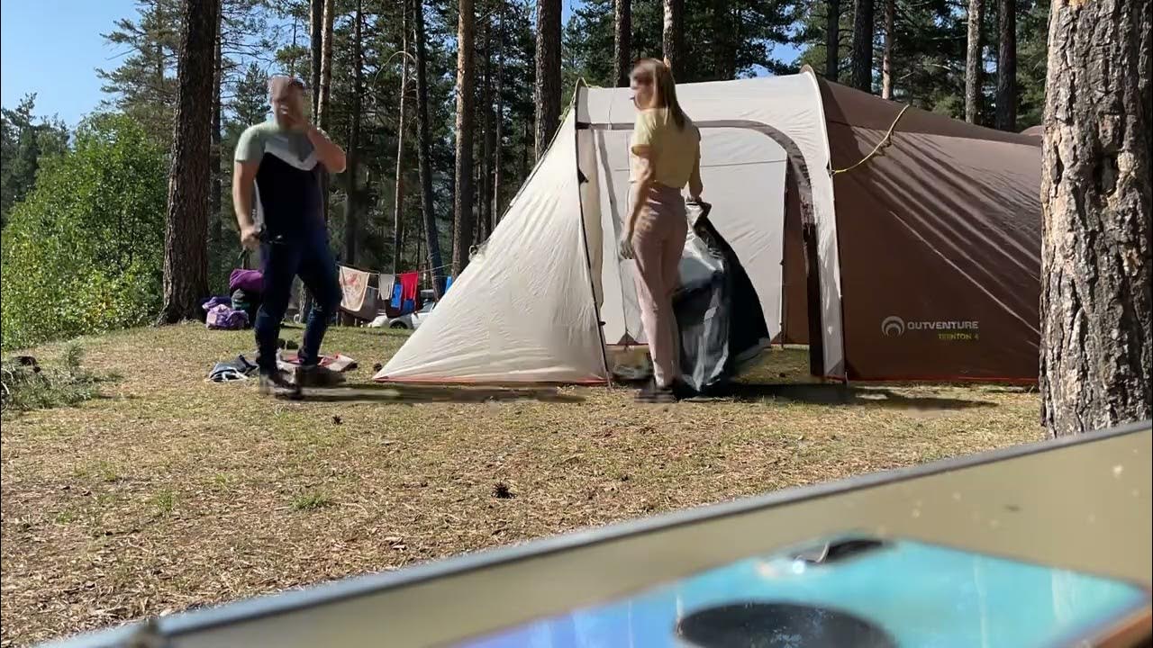 Сборка палатки Outventure Trenton 4 - YouTube