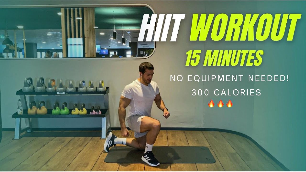 15 Min Intense HIIT Workout For Fat Burn & Cardio (No Equipment, No ...