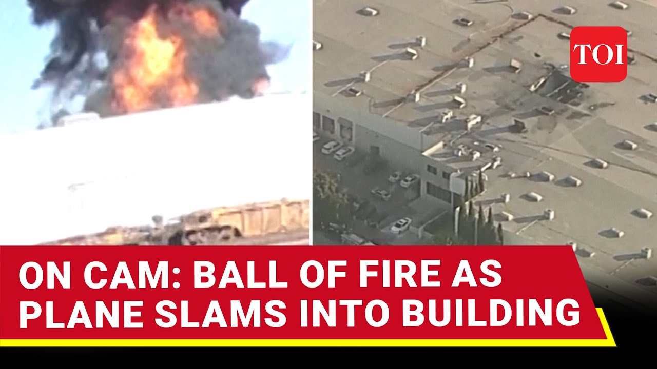 California Plane Crash: Plane Slams Into Warehouse, Sparks Huge ...