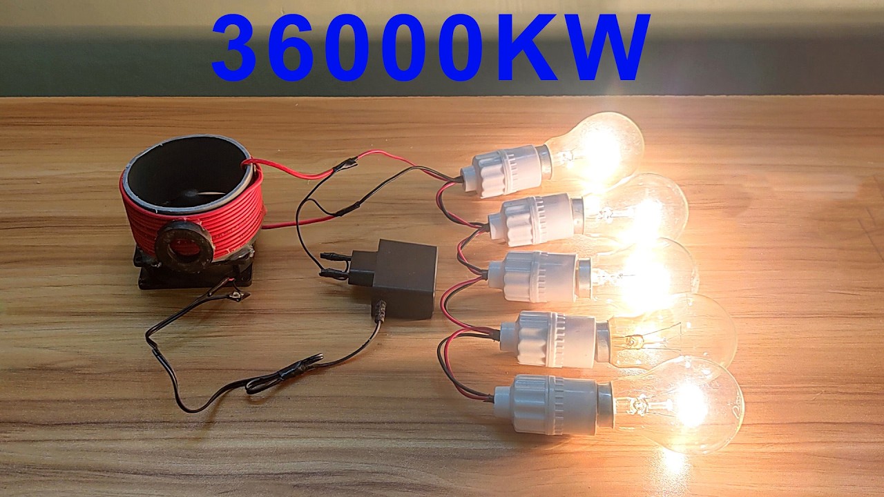 New Amazing Free Energy Generator 36000KW With Light Bulb 230V - YouTube