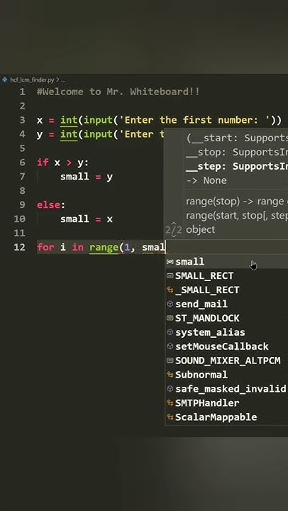 Shorts Python Program For Finding The Hcf And Lcm Of Any Two Numbers Youtube