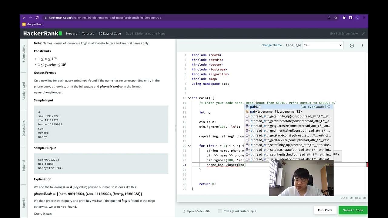 C++ - Day 8 - Dictionaries and Maps - 30 Days of Code - YouTube